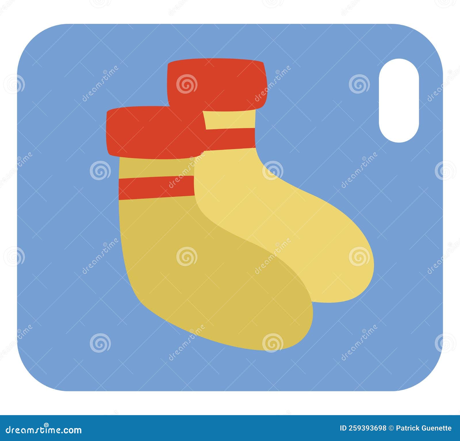 Yellow socks, icon stock vector. Illustration of season - 259393698
