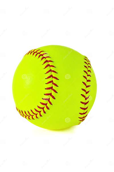 Yellow Softball stock photo. Image of seam, white, yellow - 8457666