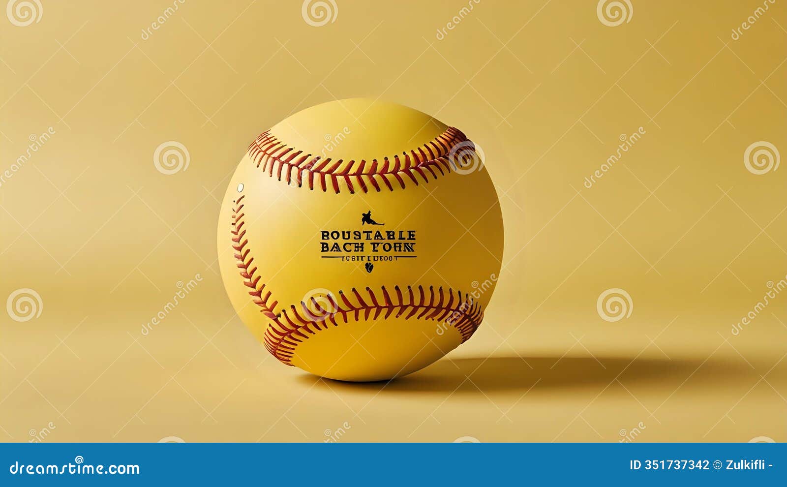 Yellow Softball With Boustable Bach Tohm Logo Stock Photography ...