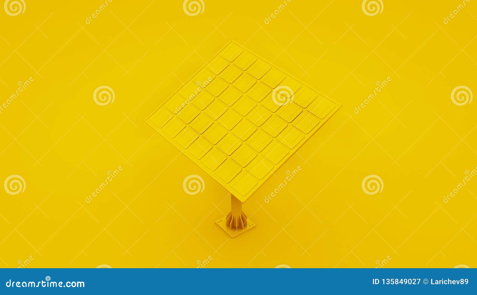 Yellow Solar Panel Isolated. 3D Illustration Stock Image - Image of ...