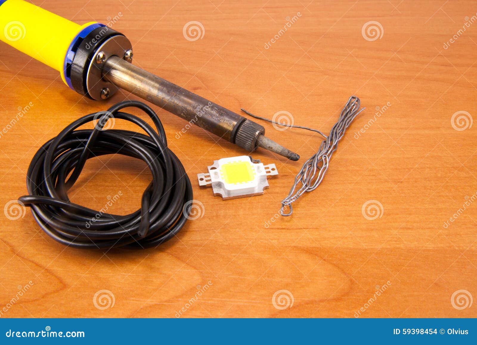 Yellow soldering iron stock photo. Image of instrument - 59398454