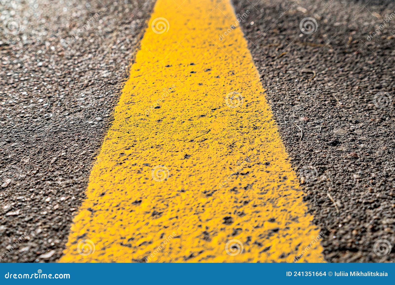 Yellow Solid Line, Road Mark on Asphalt Road, Right Direction and ...