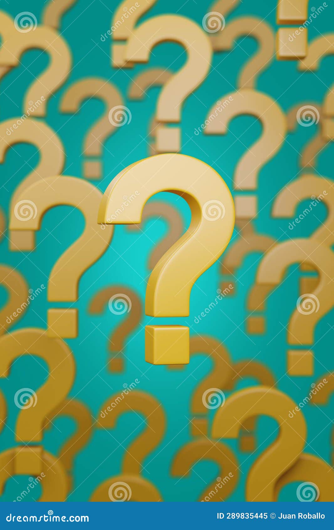 Yellow Solid Question Marks. 3d Illustration Stock Illustration ...