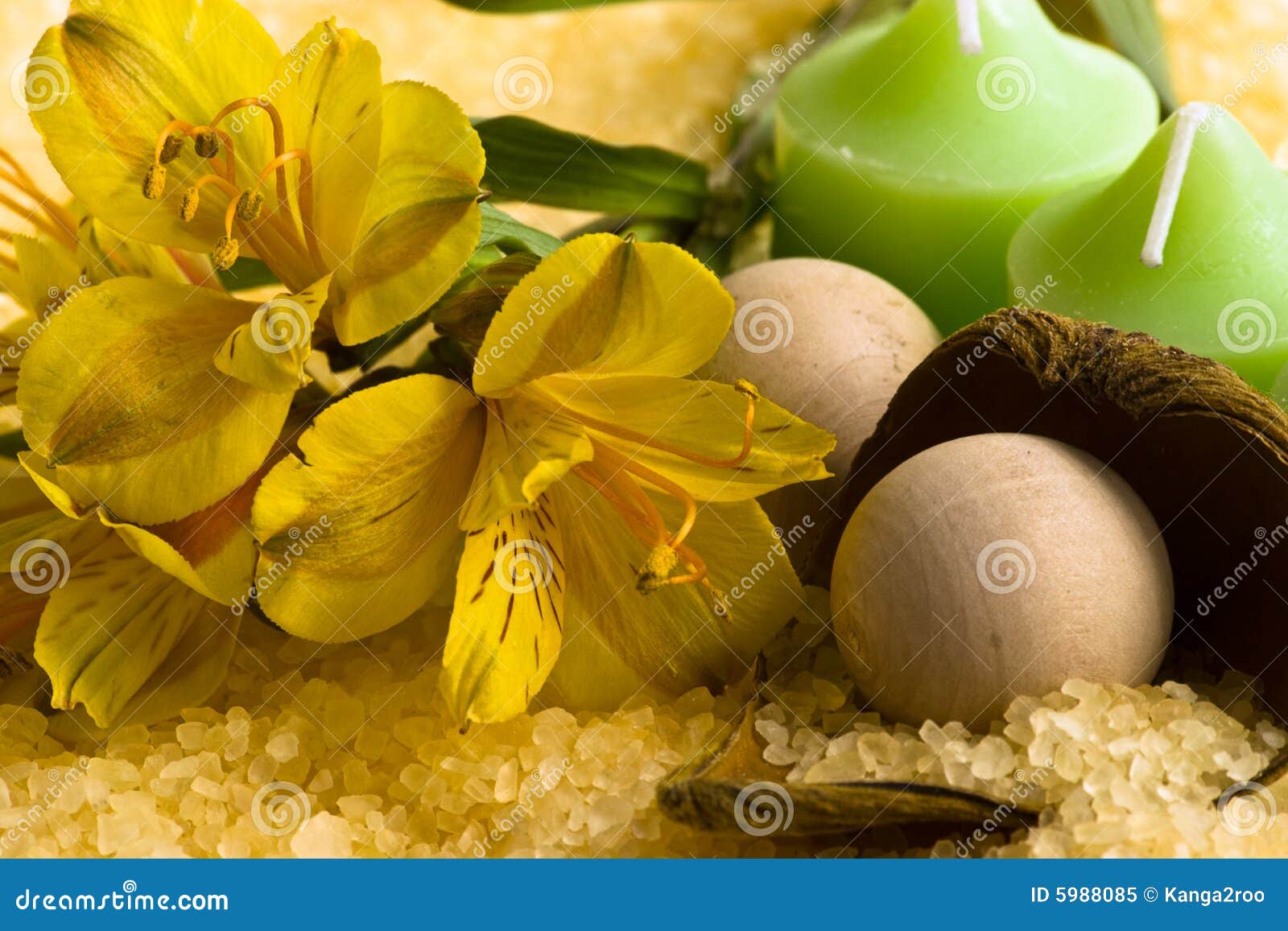 Yellow spa stock image. Image of relax, candle, beautiful - 5988085