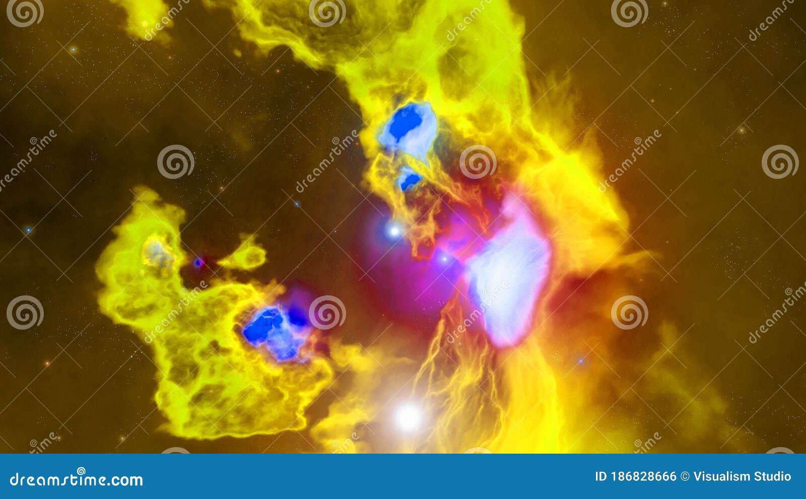 Yellow Space Dark Nebula Galaxy in Deep Space and Beauty of Universe ...