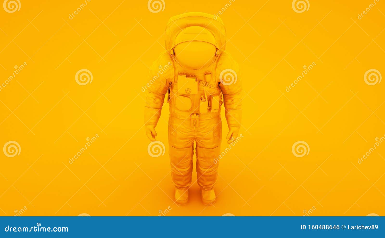 Yellow Spaceman Astronaut Cosmonaut 3d Illustration Stock Illustration ...