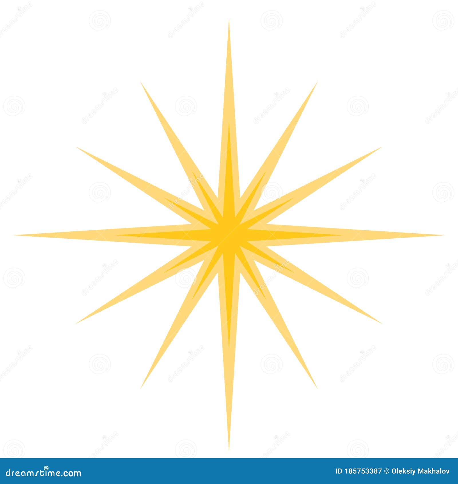 Yellow Sparkling Star, Shiny Flashes of Fireworks, Elements with ...