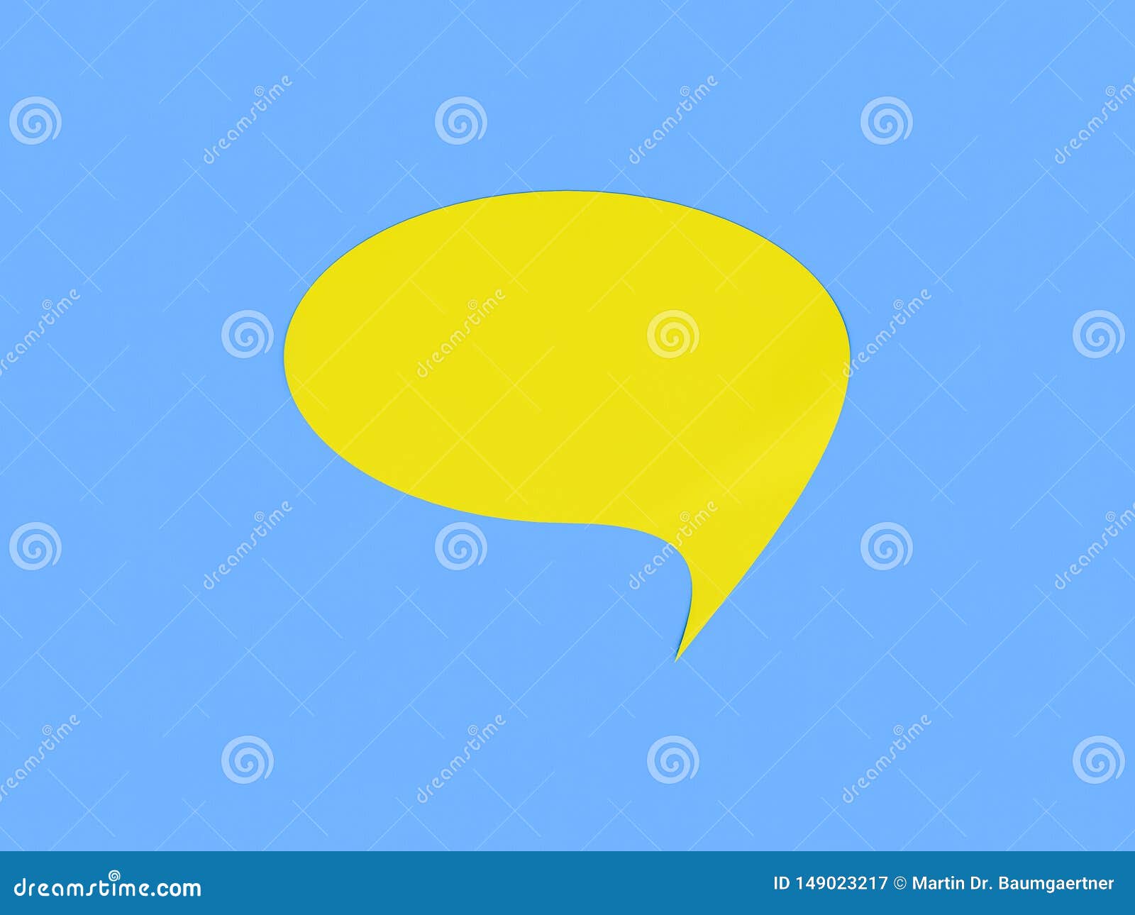 Yellow speech bubble stock illustration. Illustration of balloon ...