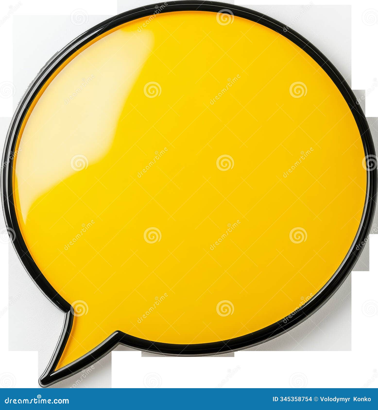 Yellow Speech Bubble Icon on Transparent Background, Communication ...