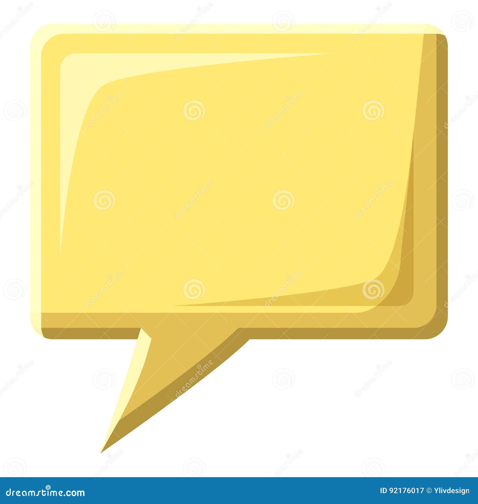 Yellow Speech Bubble Square Shape Icon Stock Vector - Illustration of ...