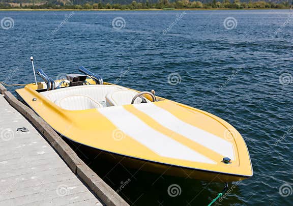 Yellow Speed Boat stock photo. Image of rope, speed, lifestyle - 26661478