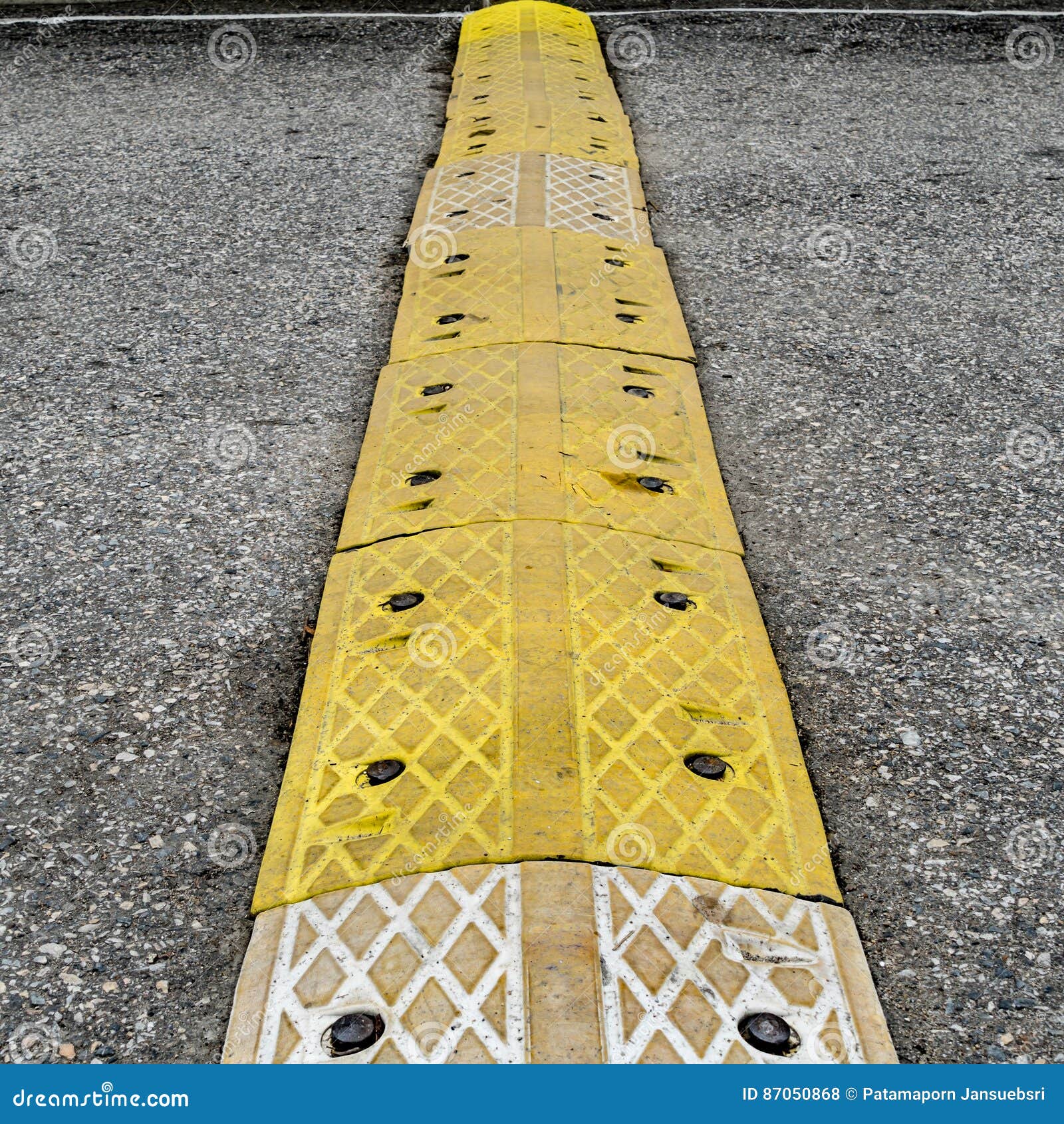 Yellow speed bump stock photo. Image of traffic, parking - 87050868