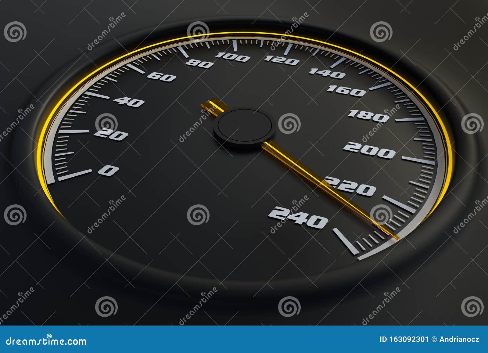 Yellow Speedometer in Car on Dashboard. Stock Illustration ...