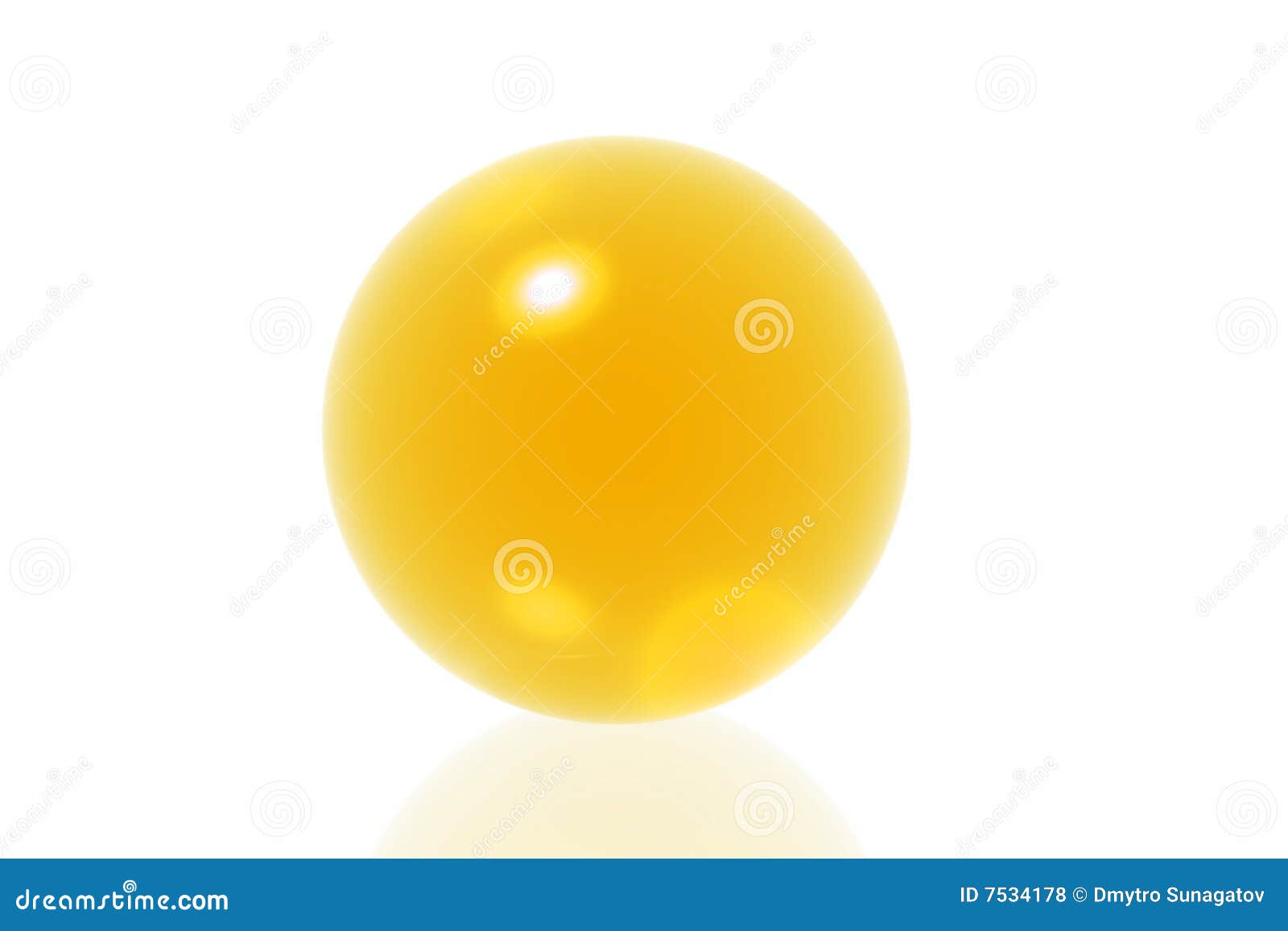 Yellow sphere stock illustration. Illustration of reflections - 7534178