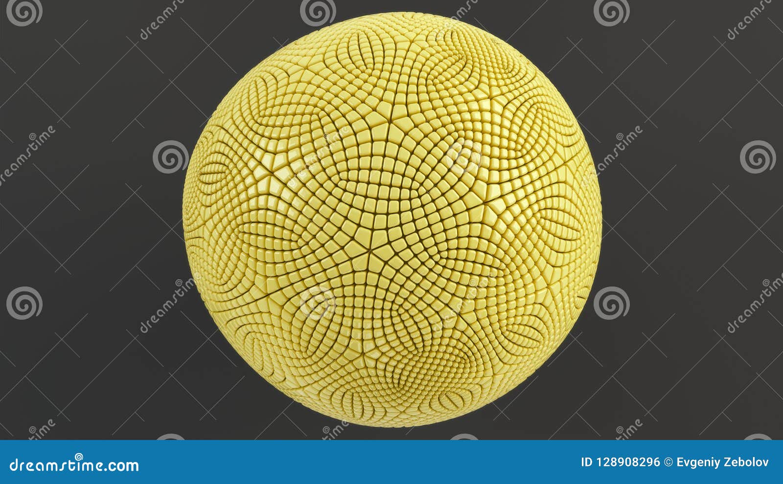 Yellow Sphere on the Black Surface Stock Illustration - Illustration of ...
