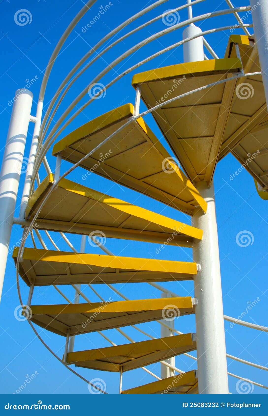 Yellow spiral ladder stock photo. Image of freedom, business - 25083232