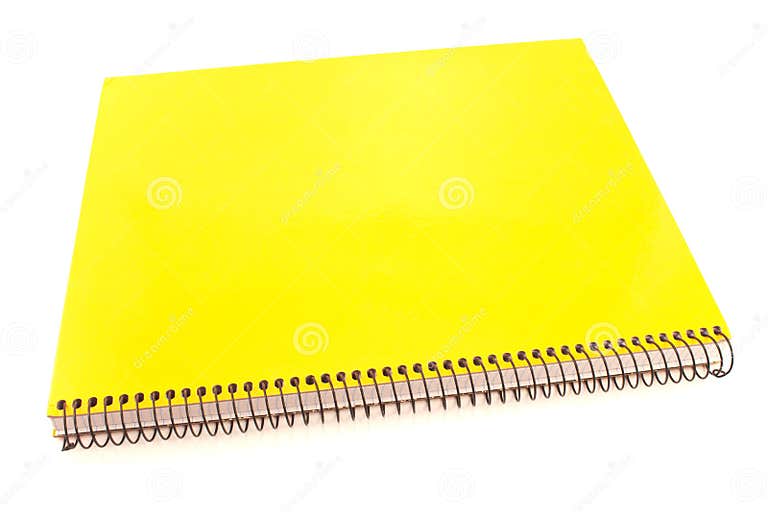 Yellow Spiral Notebook Isolated on White Stock Photo - Image of school ...
