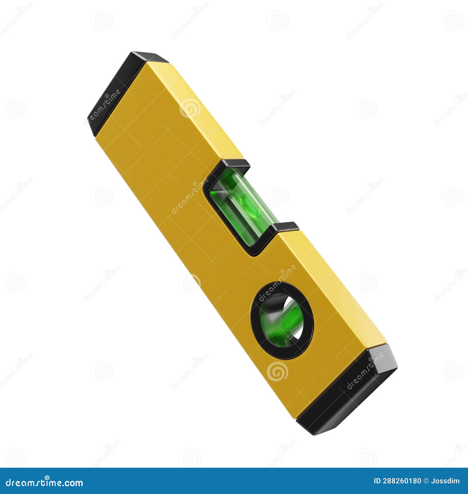 Yellow Spirit Level with Green Bubbles Stock Illustration ...