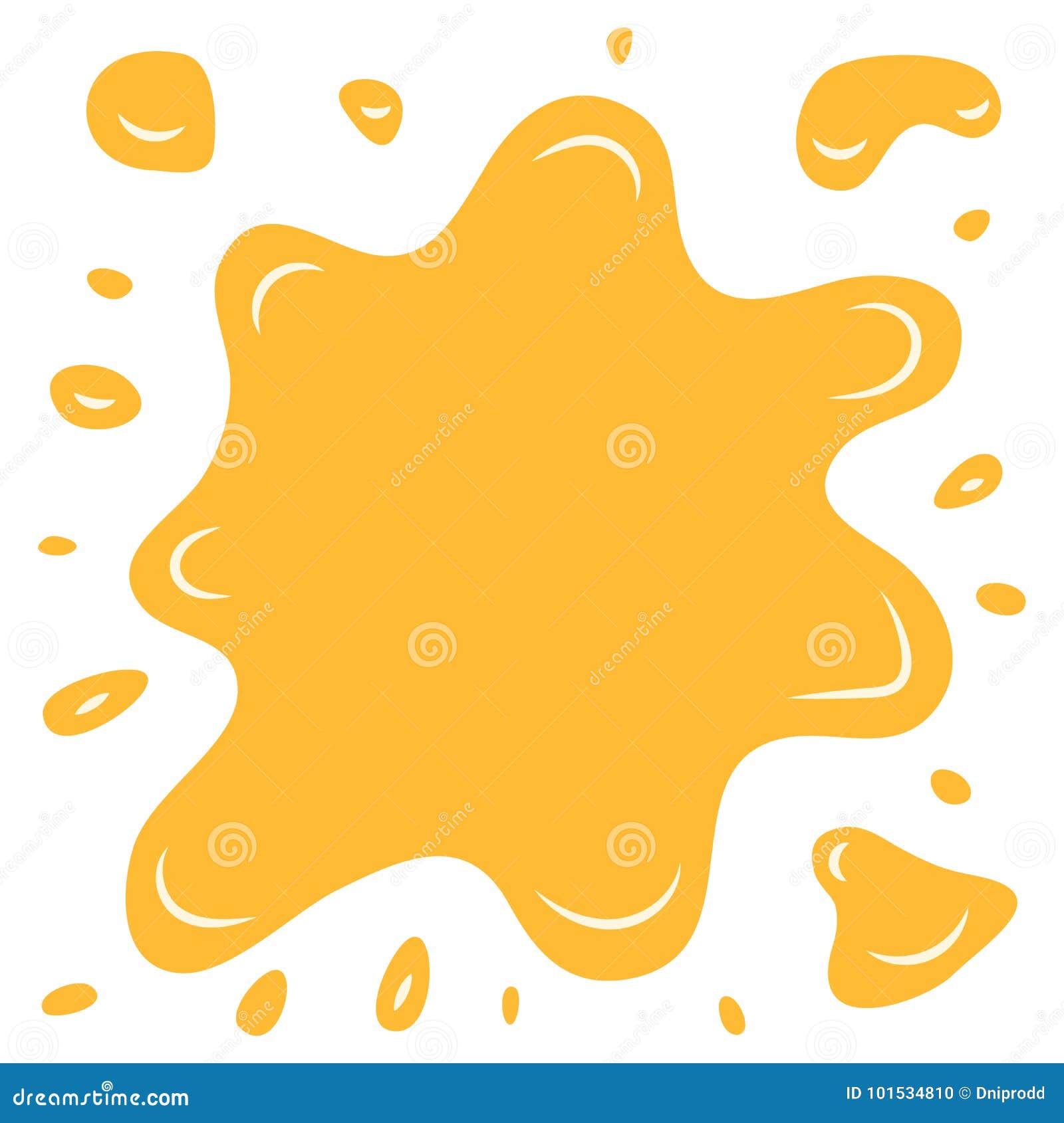Big Yellow Splash With Scattered Splashes Isolated On White Background ...