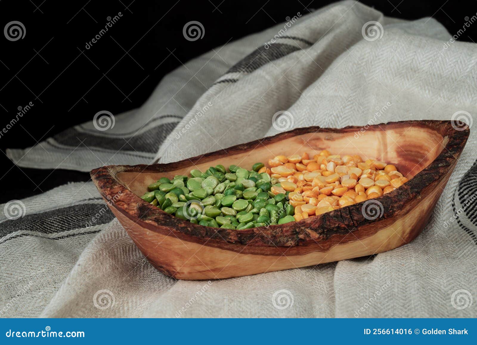 Yellow Split Bean in the Wooden Spoon Stock Photo - Image of yellow ...