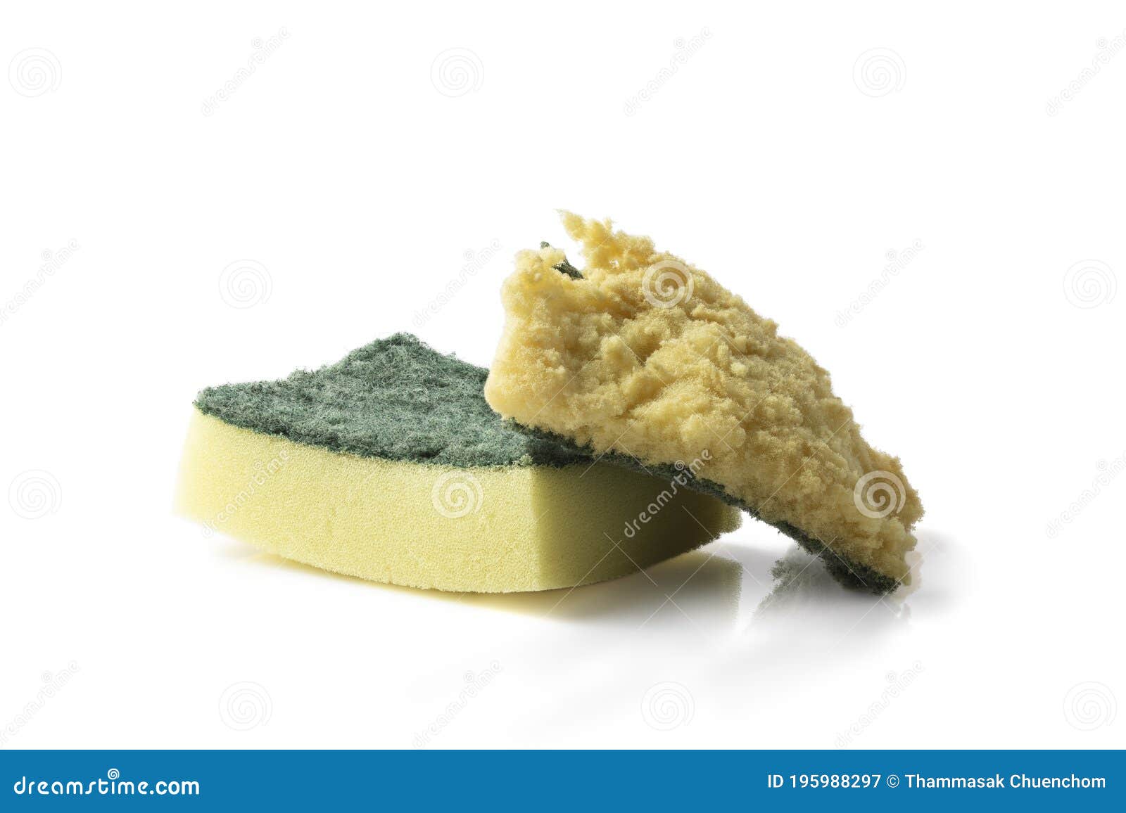 Old and New Kitchen Sponge on White Background Stock Image - Image of ...