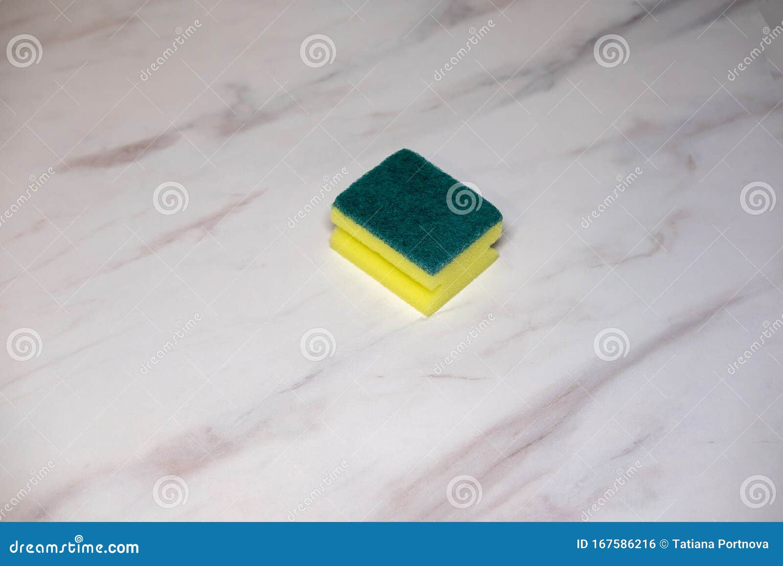Yellow Sponge with Hard Top for Washing Dishes Stock Photo - Image of ...