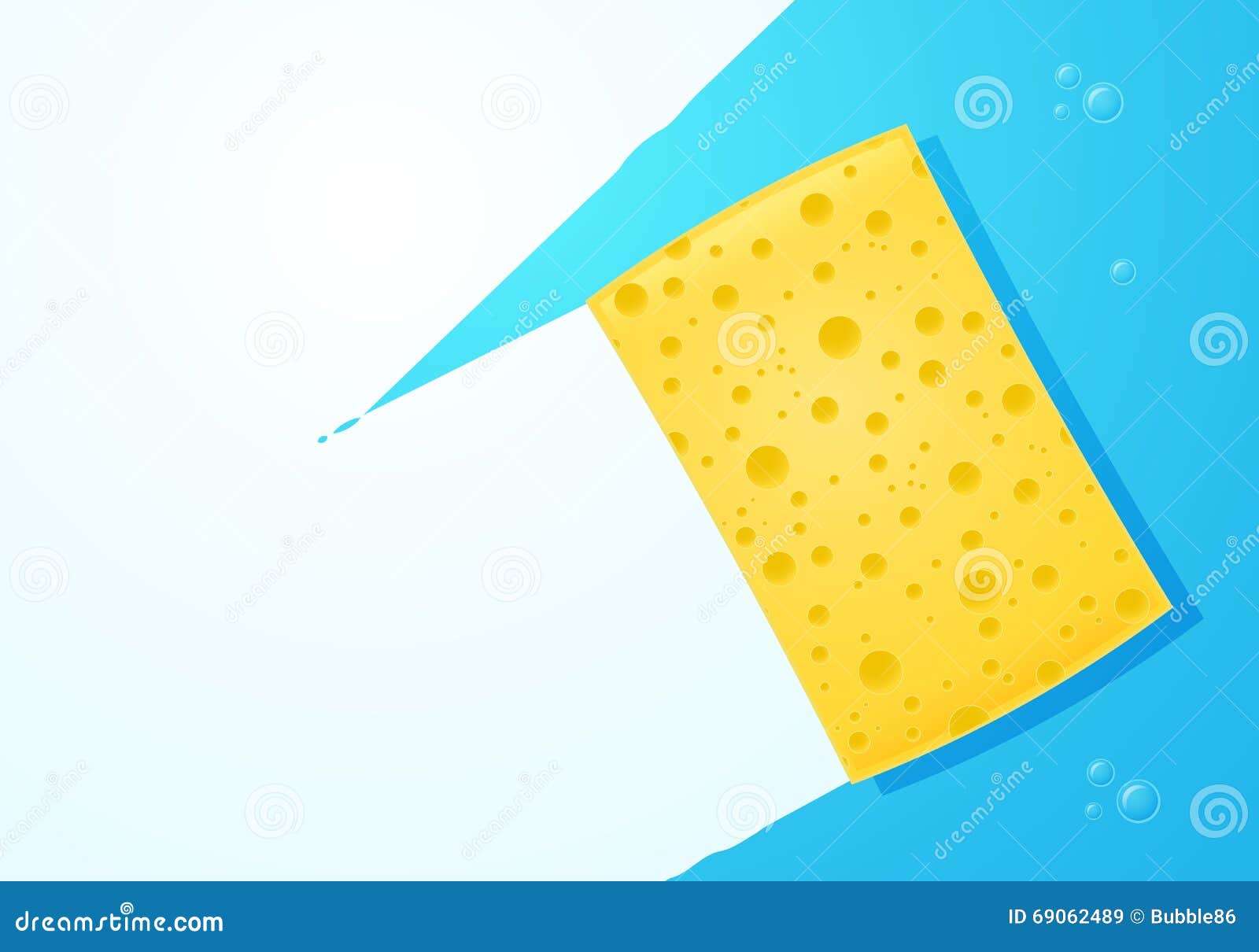 Yellow Sponge With Soapy Bubbles Vector Cartoon Flat Style Illustration ...