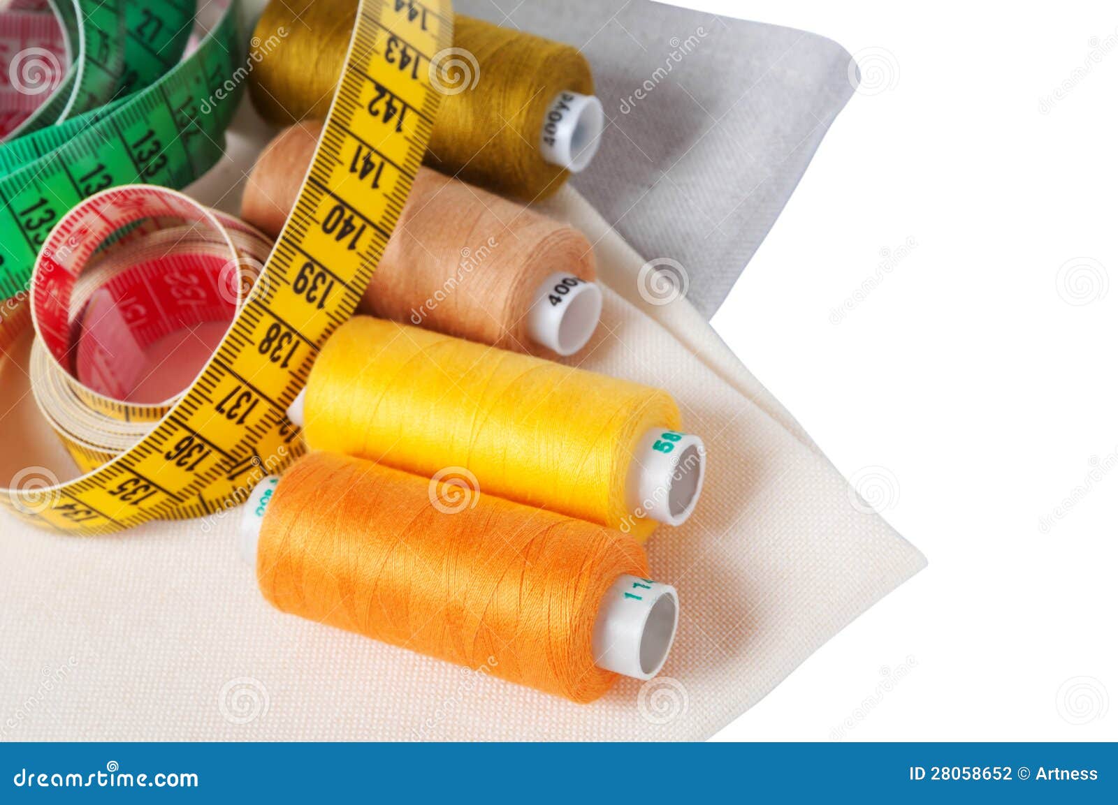 Yellow spools of thread stock photo. Image of textile - 28058652