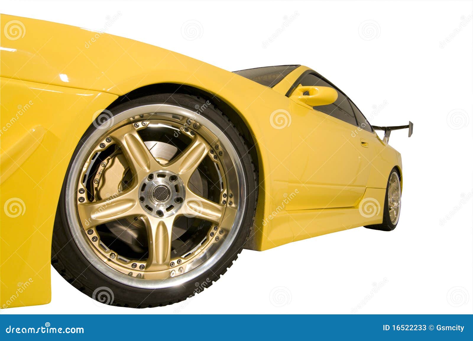 Yellow sport car stock image. Image of race, auto, angle - 16522233