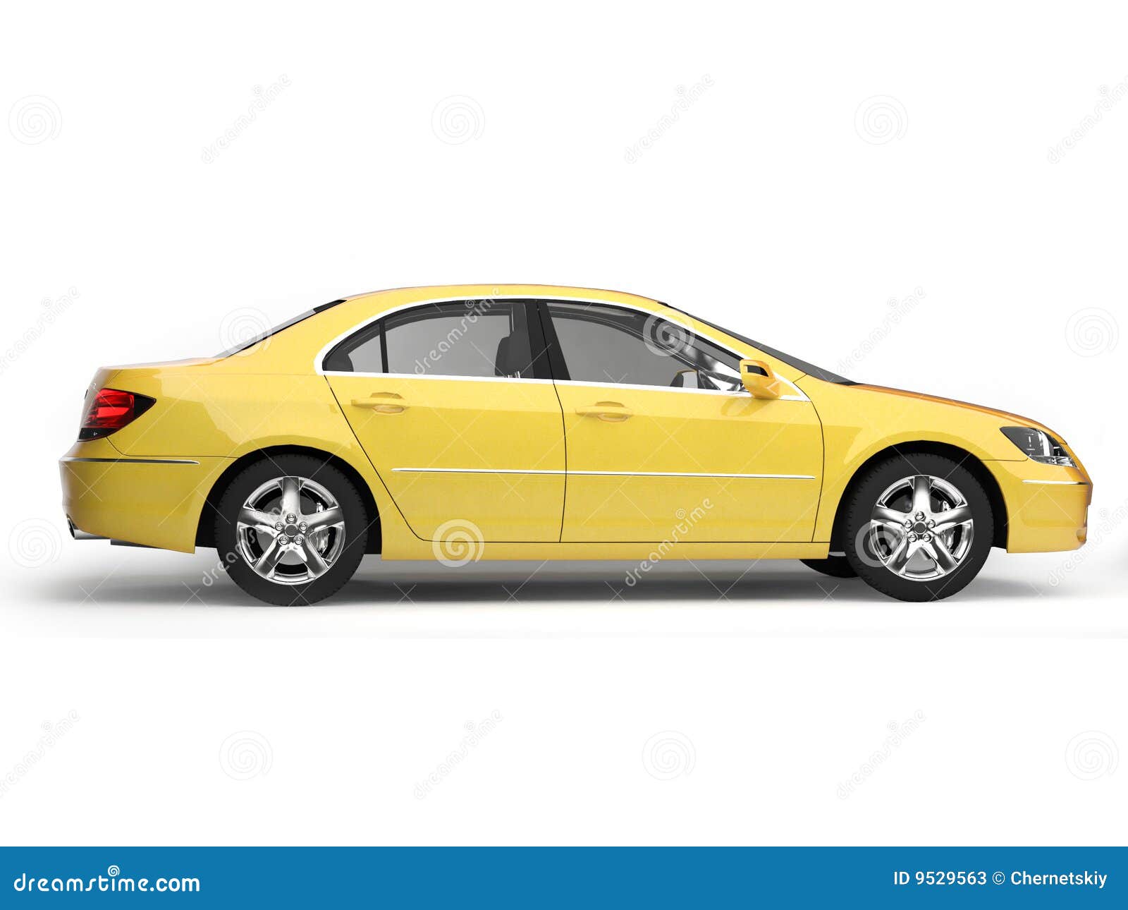 Yellow sport car side view stock illustration. Illustration of yellow ...