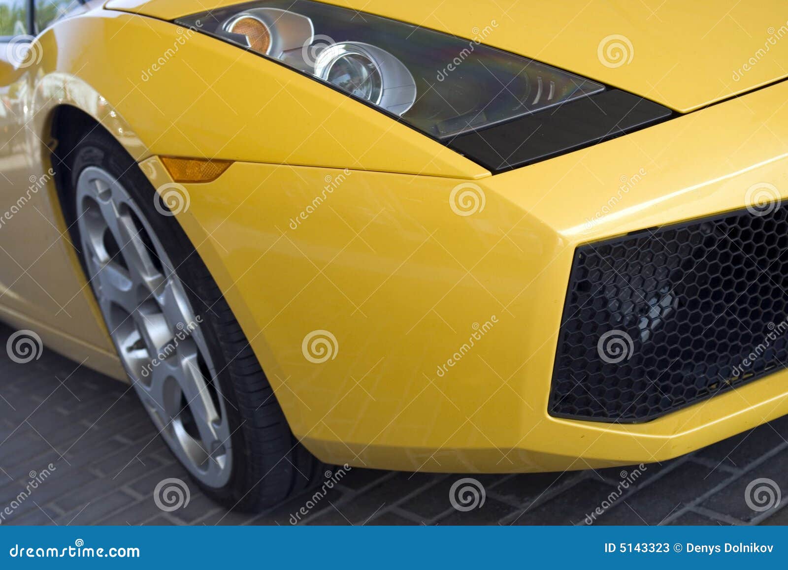 Yellow Sport Car Wheel stock image. Image of automobile - 5143323