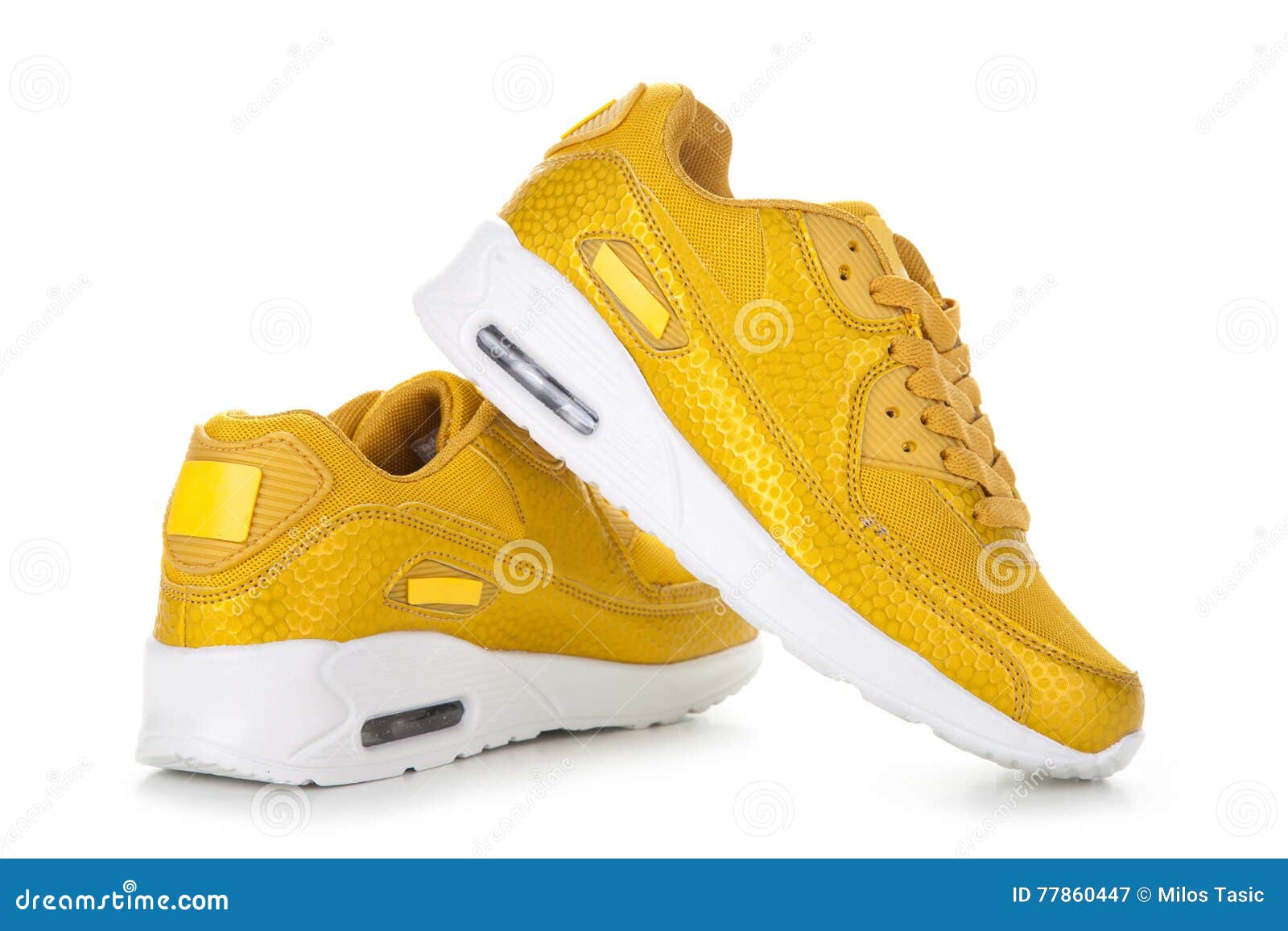 Yellow sport shoes stock image. Image of foot, training - 77860447