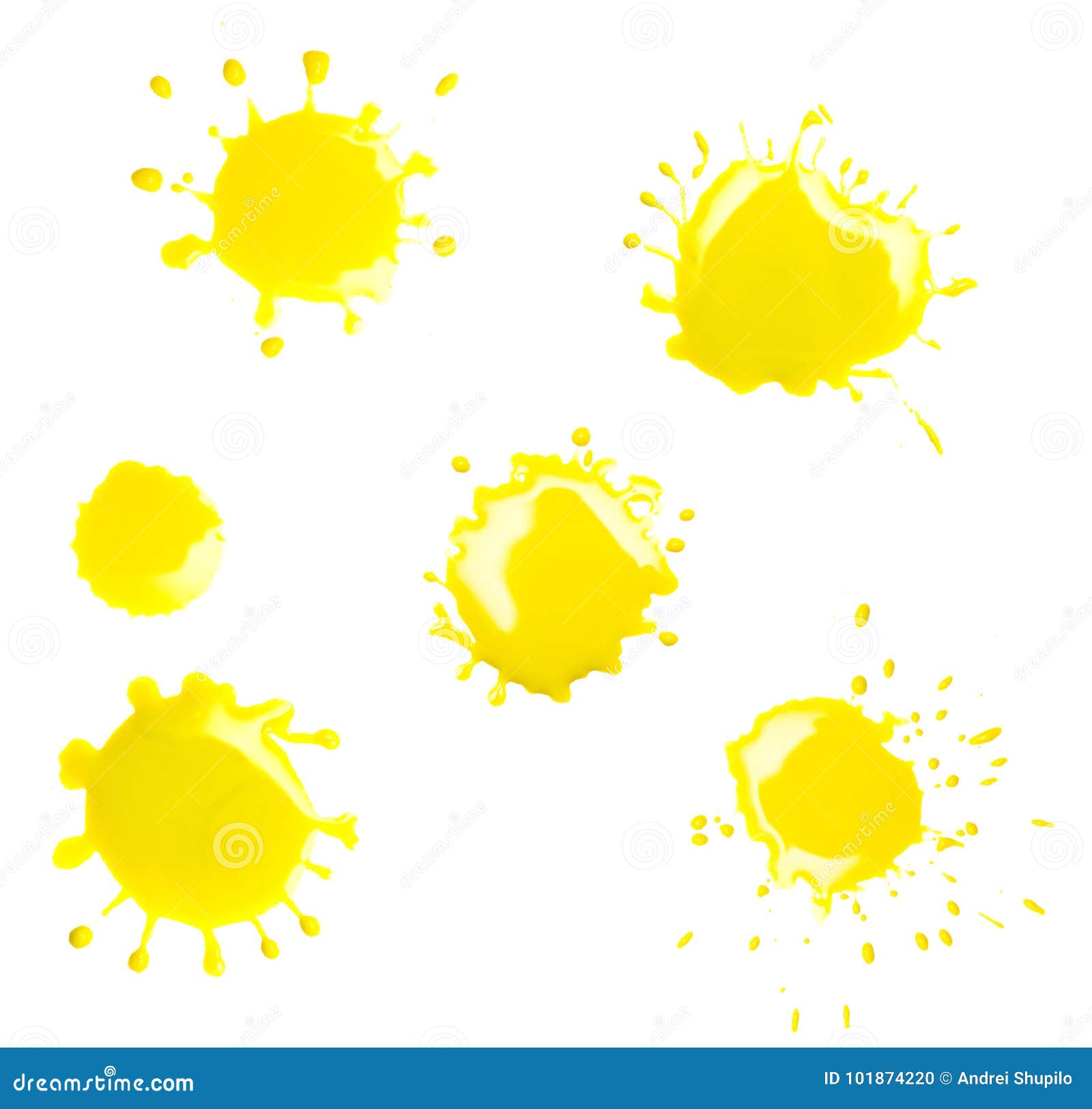 Yellow Spot Blotch on White Background Stock Photo - Image of inkblot ...