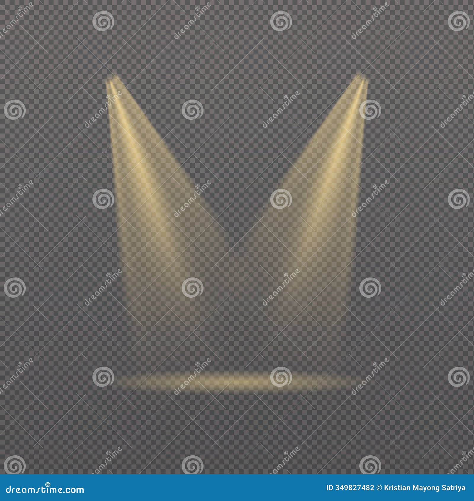 Set Of Yellow Spotlight, Projector Light Effect. Cartoon Vector ...