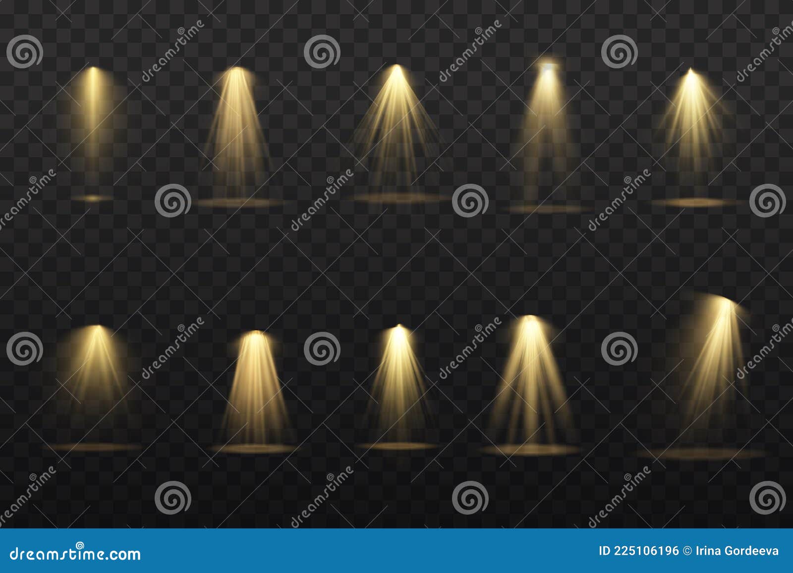 The Yellow Spotlight Shines on the Stage. Stock Vector - Illustration ...
