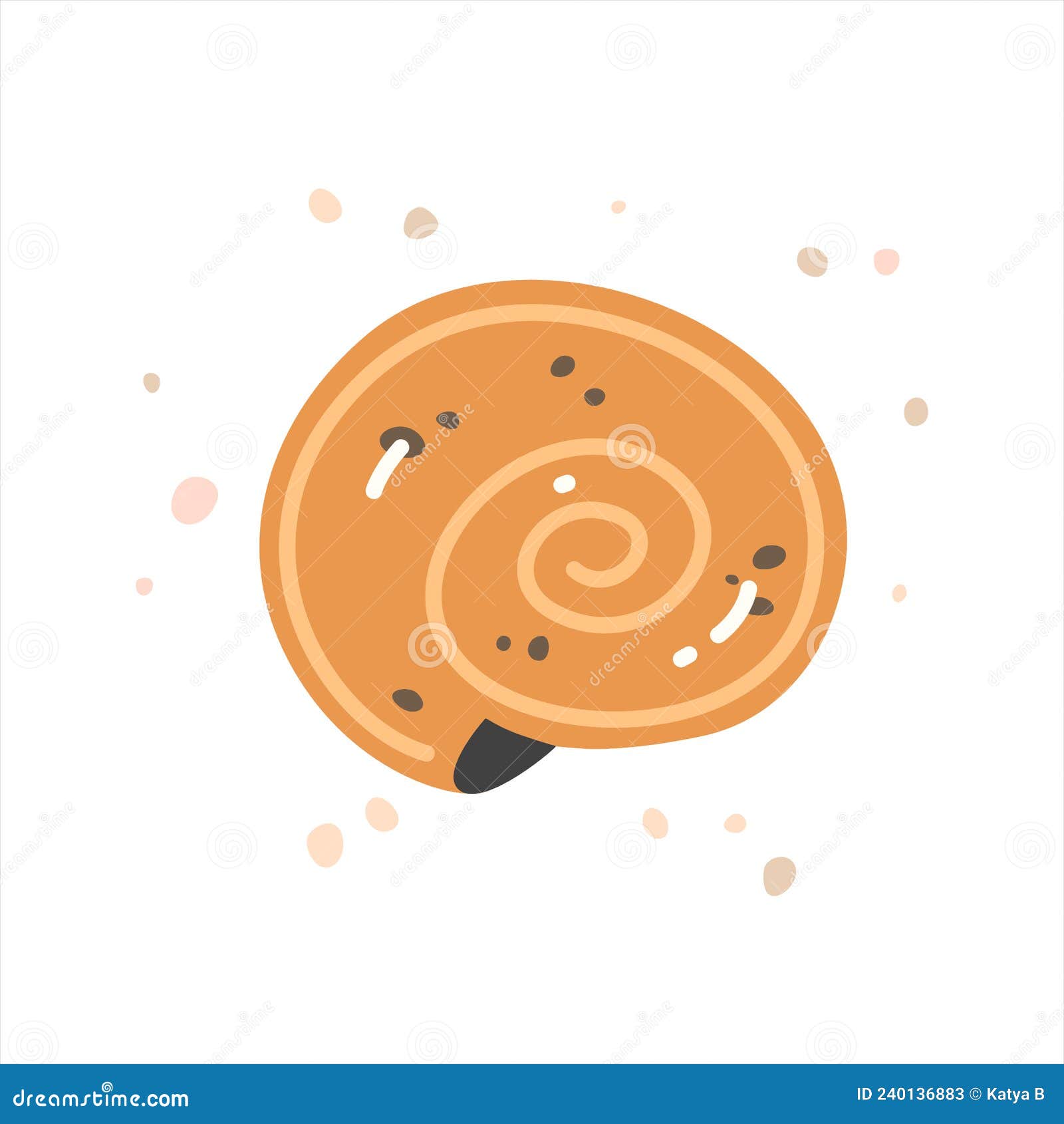 Yellow Spotted Sea Shell. Vector Flat Illustration Stock Vector ...