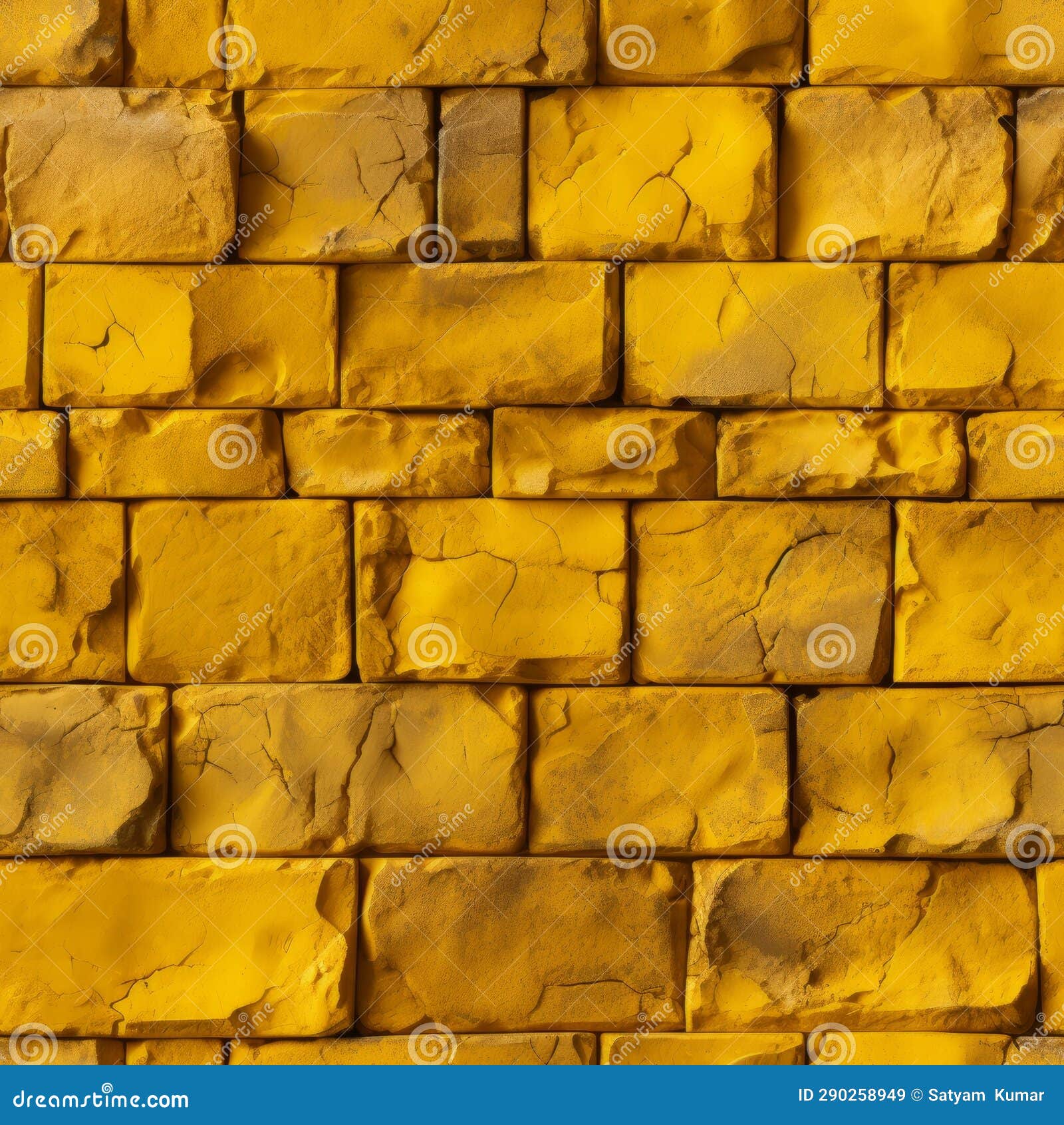 Yellow Square Brick Wall Generative AI Stock Illustration ...