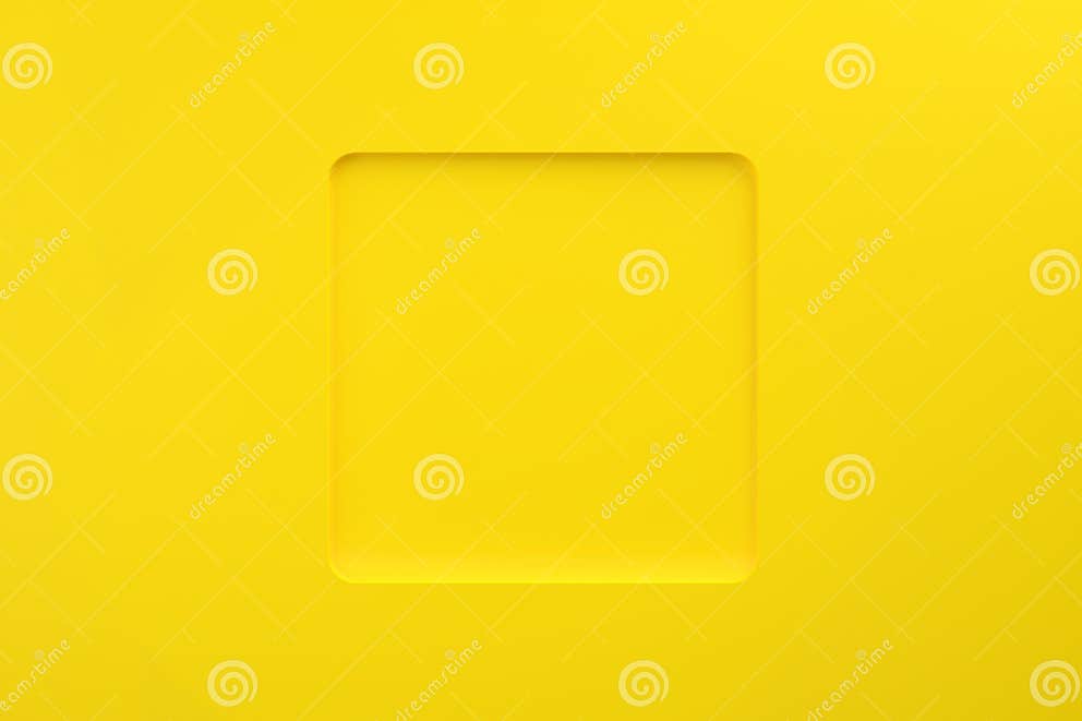 Yellow Square Frame Hole Template on Blue Background with Borders Stock ...