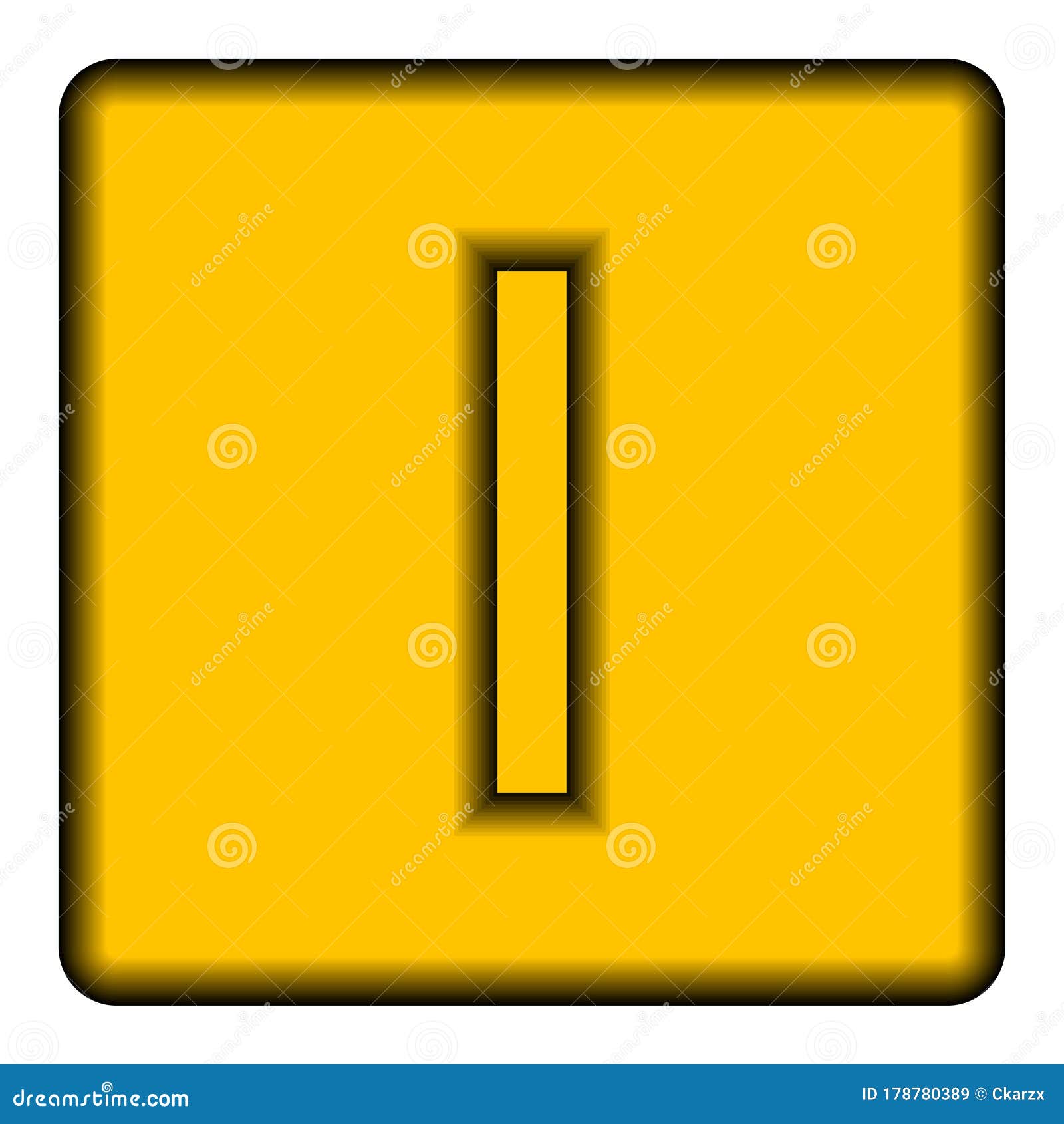 Yellow Square Icon with a Symbol I Stock Vector - Illustration of ...