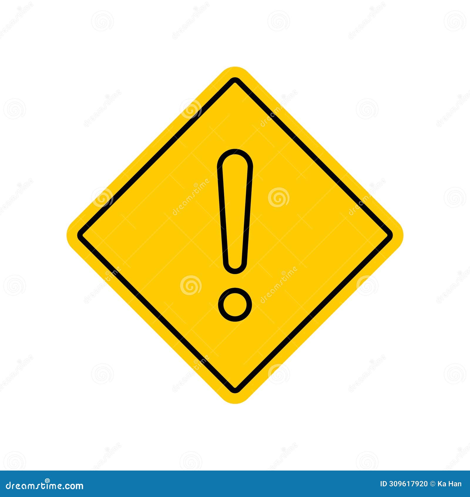 Yellow Square Sign with Exclamation Mark Line Icon Vector Stock Vector ...