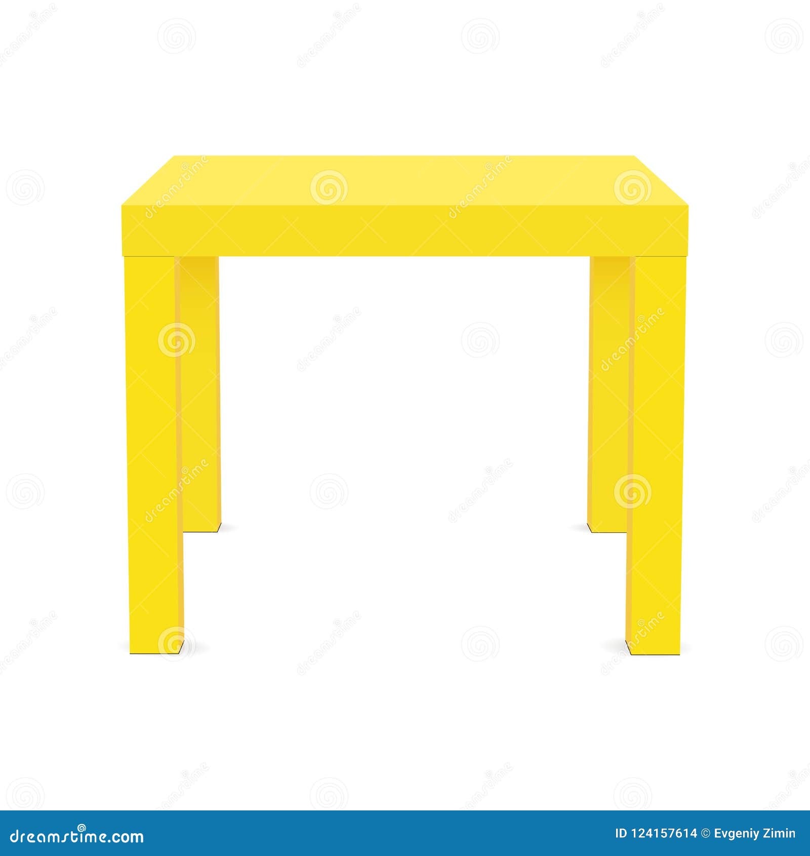 Yellow Square Table Mock Up Isolated Stock Vector - Illustration of ...