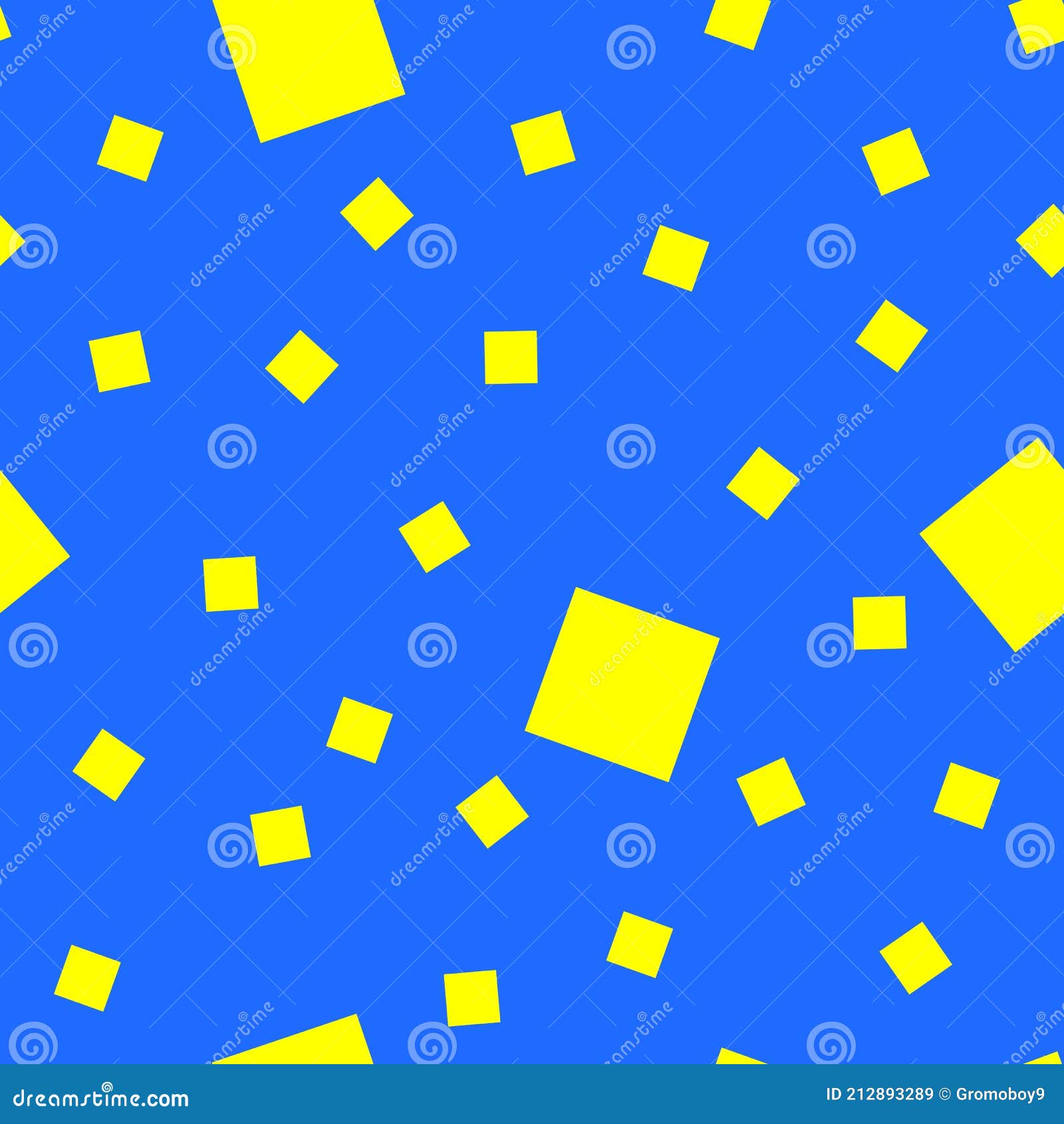 Yellow Squares on Blue Background. Seamless Vector Pattern Stock Vector ...