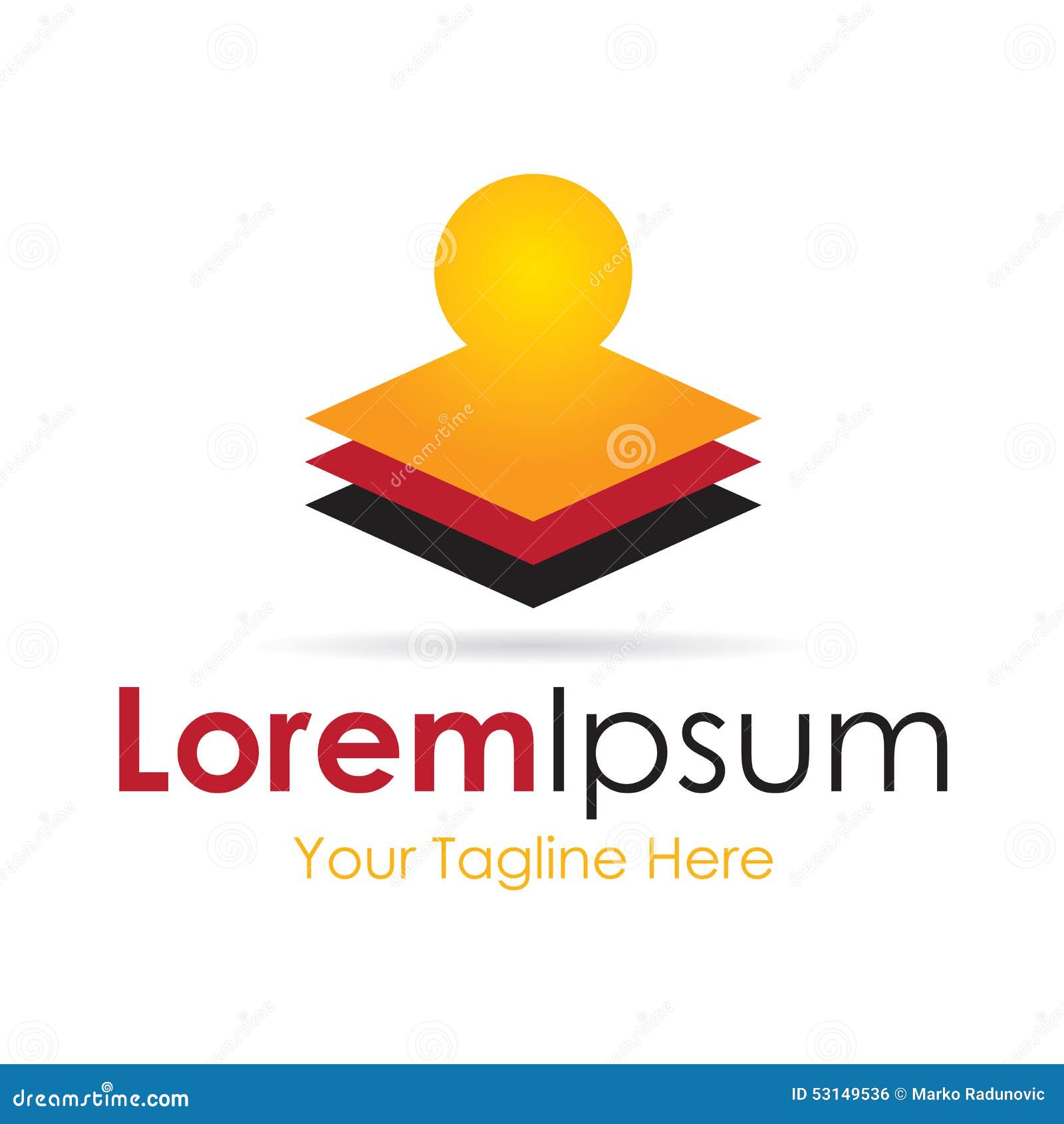 Yellow Stack Pile Tech Simple Business Icon Logo Stock Illustration ...