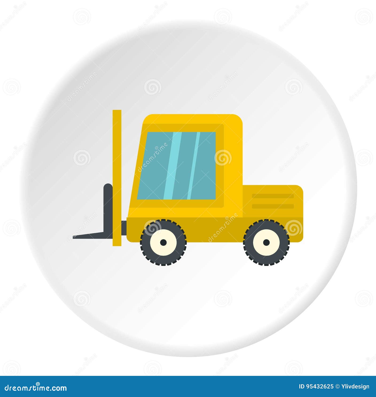 Yellow Stacker Loader Icon Circle Stock Vector - Illustration of ...