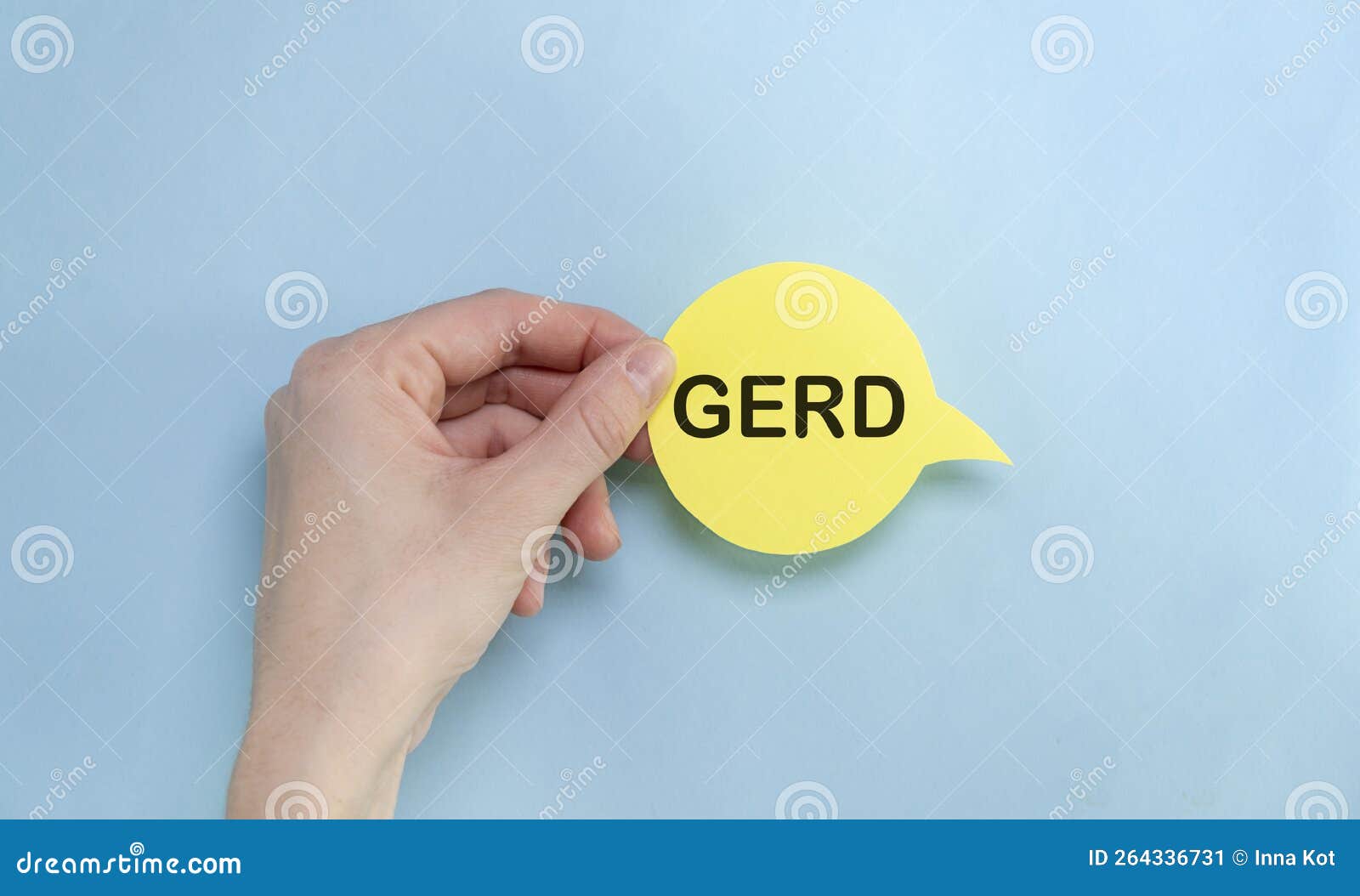 The Yellow Stacking of White Card with Gerd Message on Vibrant Blue ...