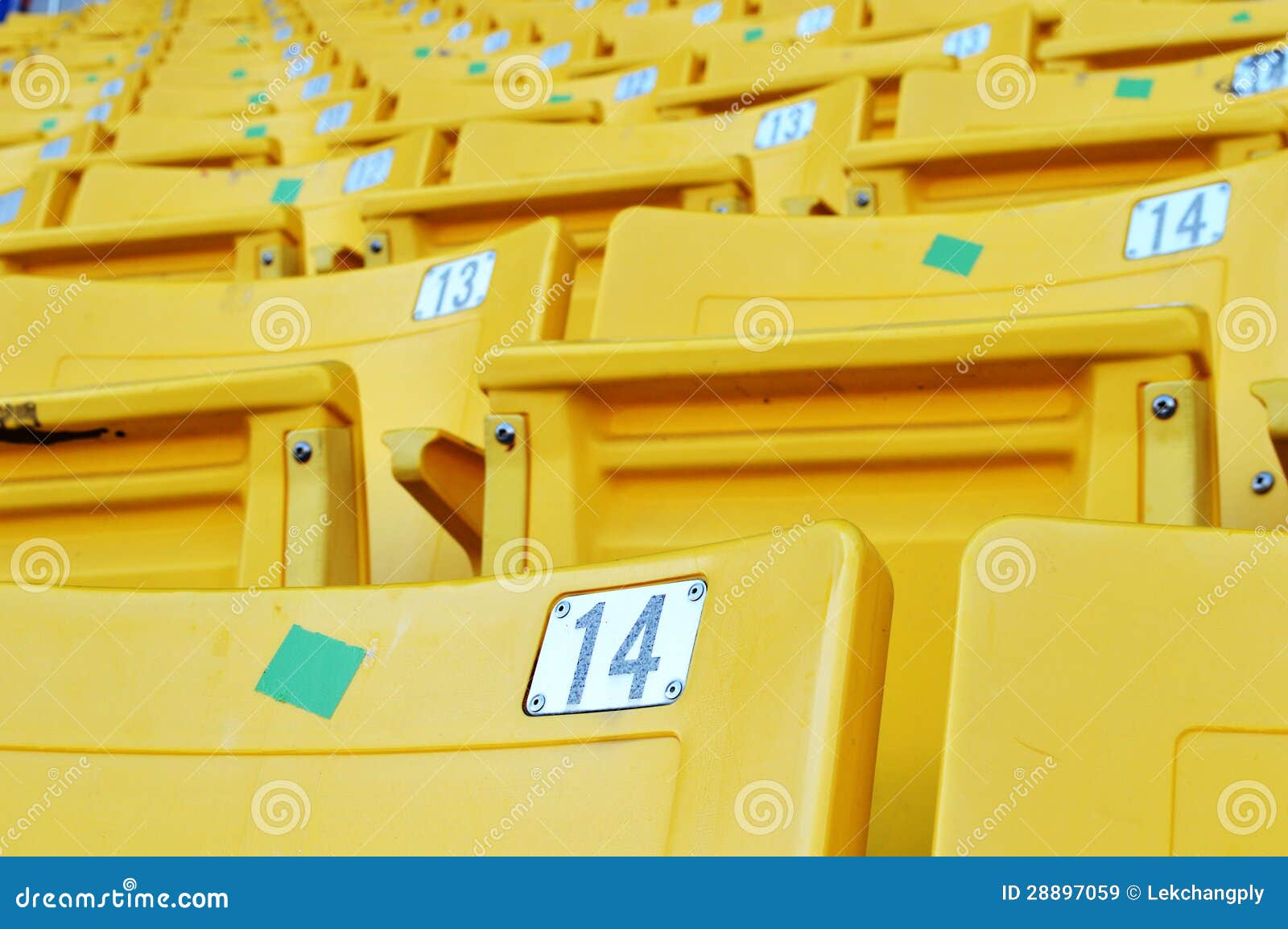 Yellow stadium seat stock image. Image of fields, chiangmai - 28897059