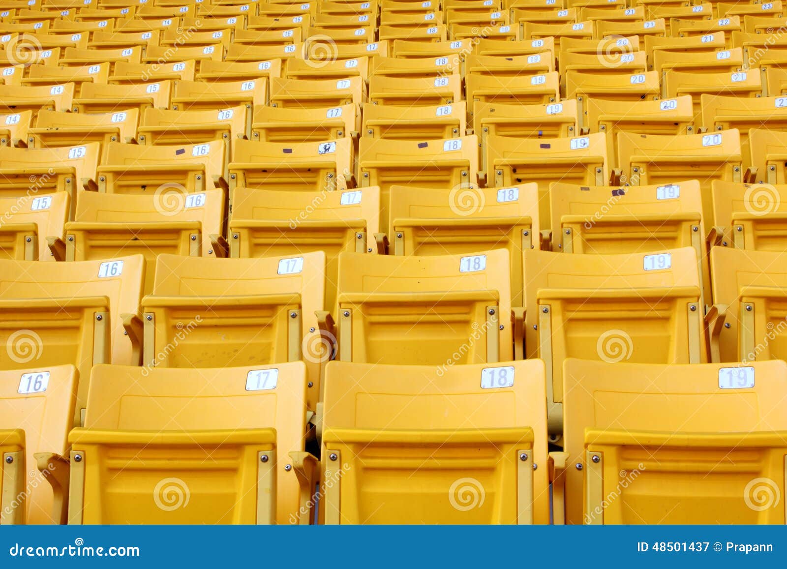 Yellow stadium seats stock image. Image of arena, cinema - 48501437