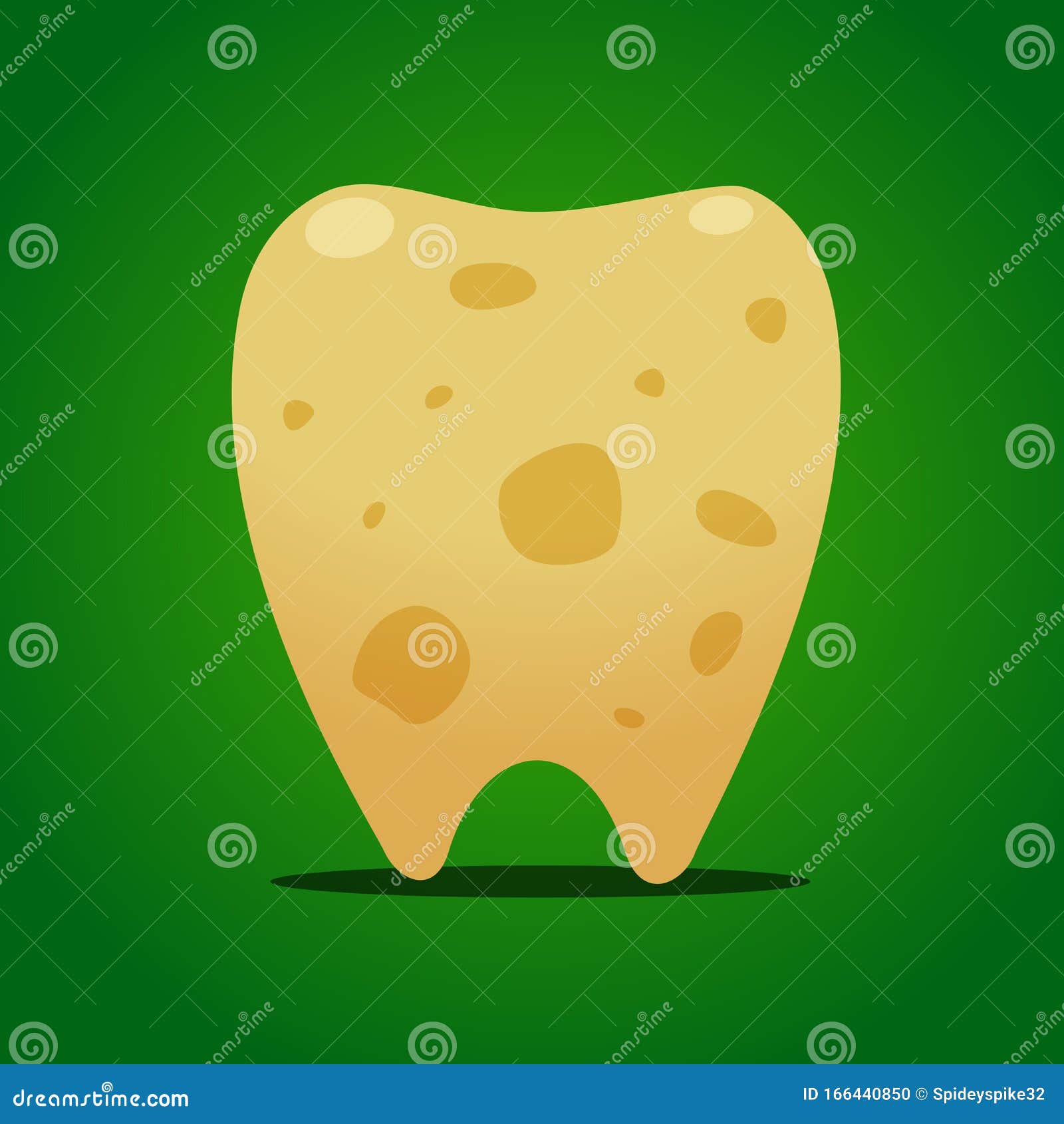 The Yellow Stained Tooth. Isolated Vector Illustration Stock ...