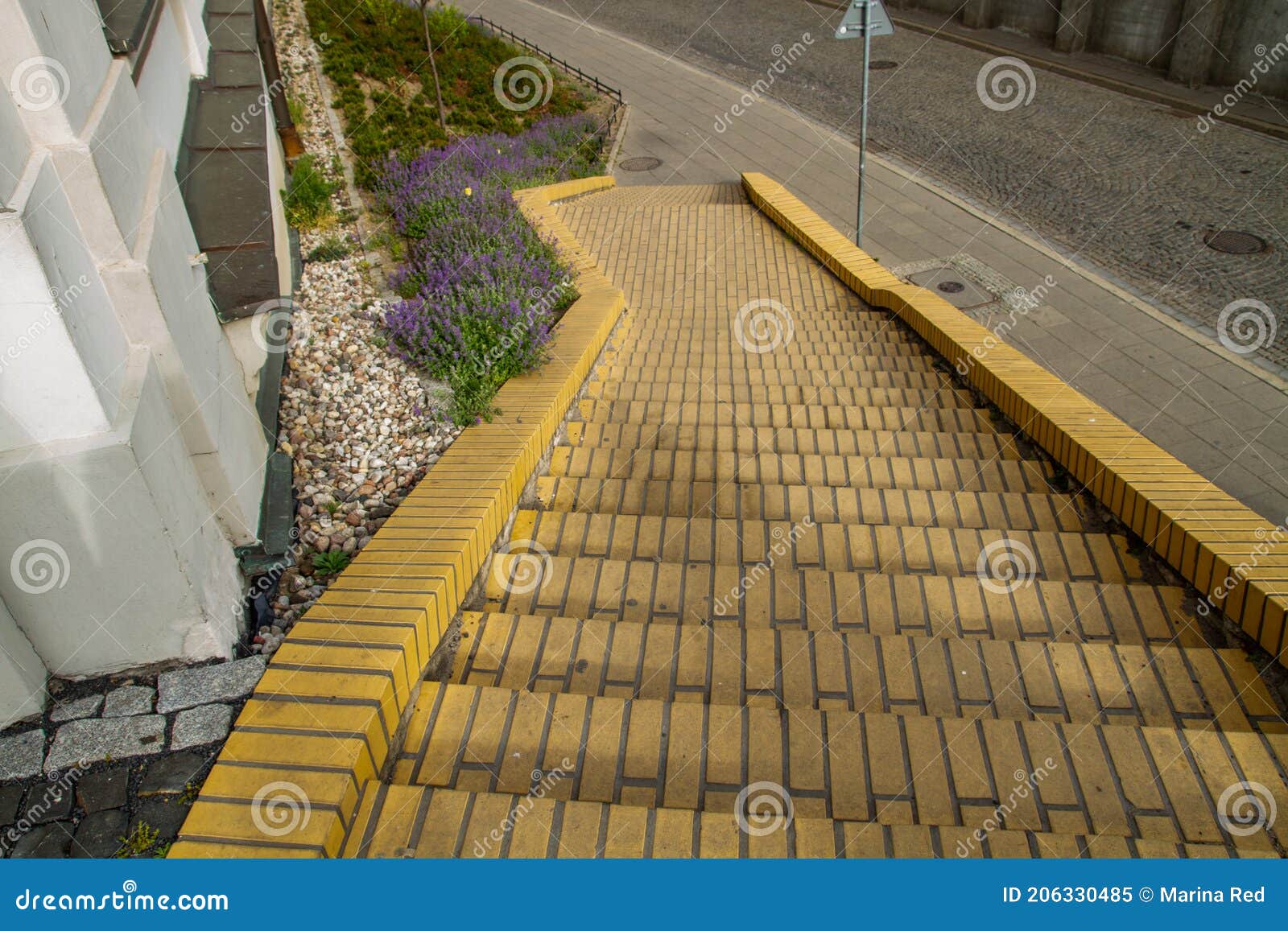 Yellow Staircase In Miraflores, Lima, Peru Stock Photography ...