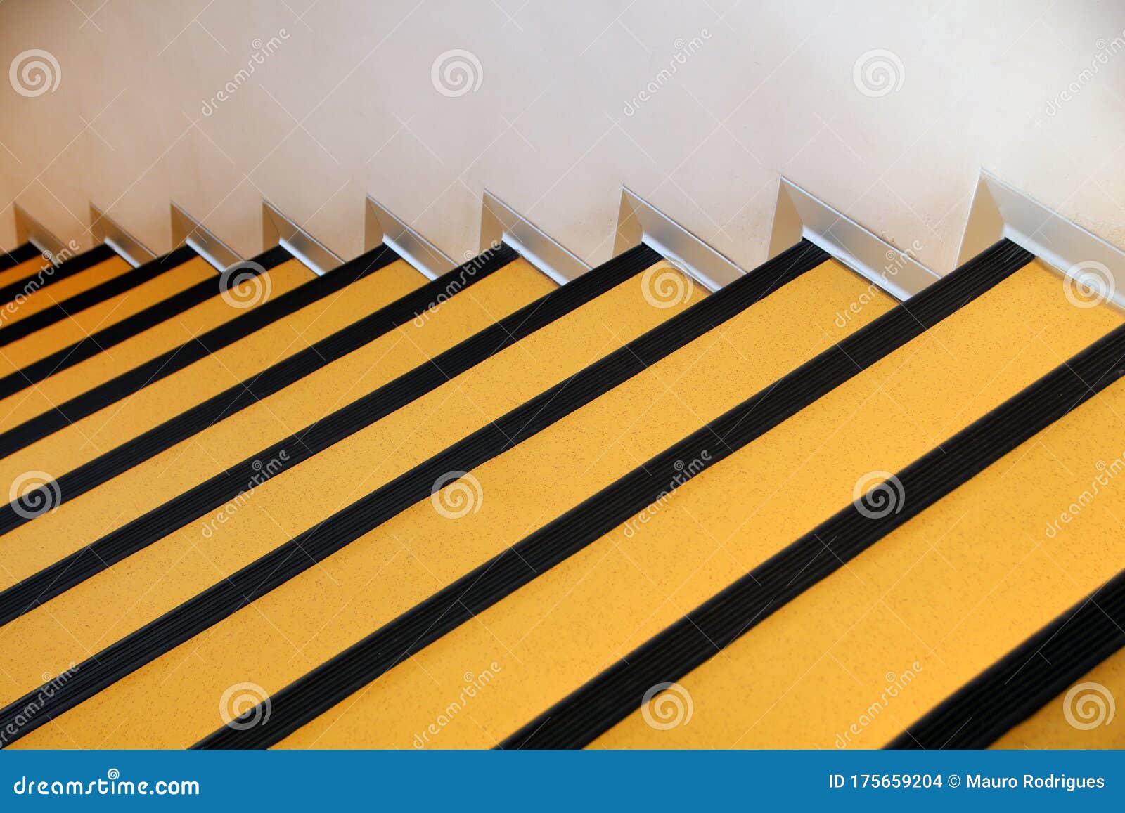 Yellow stairs on building stock photo. Image of metro - 175659204